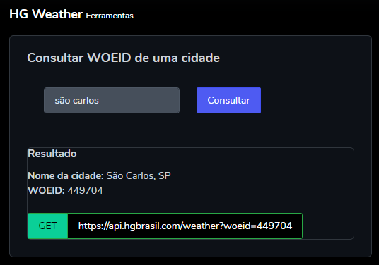 HG Weather API project
